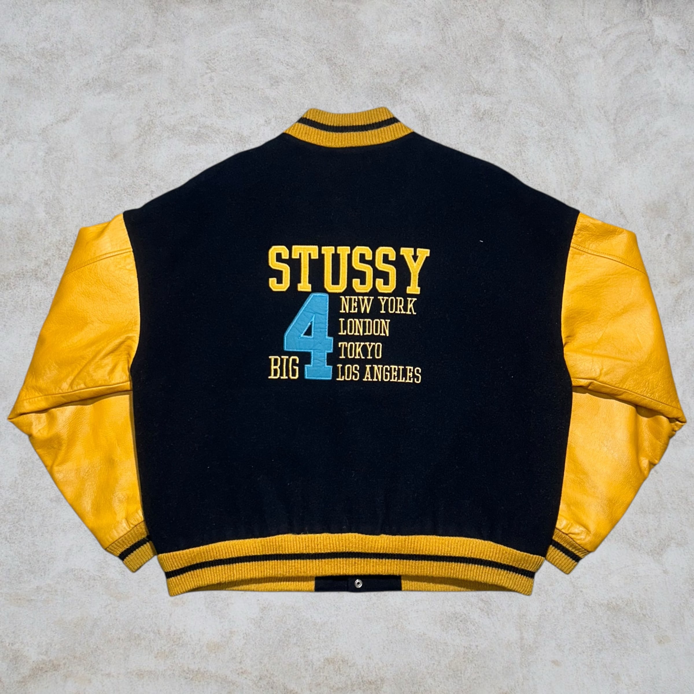 【Special!!】90’s old stussy Varsity Jacket “BIG 4” “スタジャン”【下北沢店】 | curb