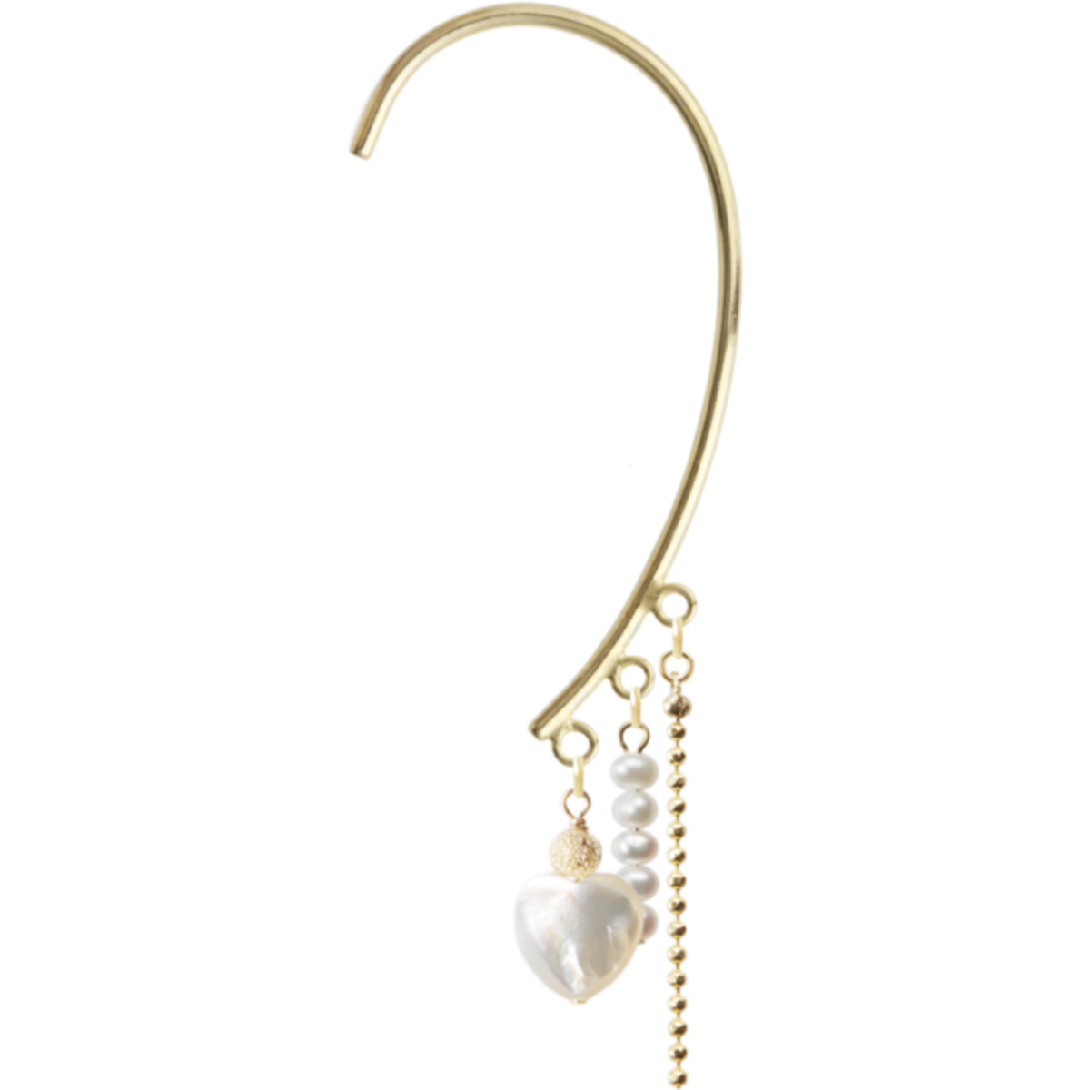 Heart Shell & Chain Ear Cuffs | chig