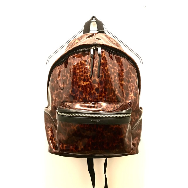 SAINT LAURENT PARIS enamel leopard ruck-sack | specials