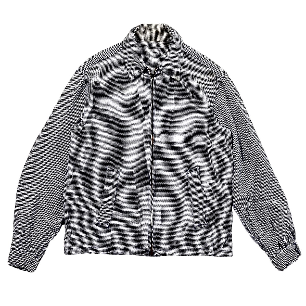 vintage 1950’s houndstooth pattern gabardine jacket | NOIR ONLINE