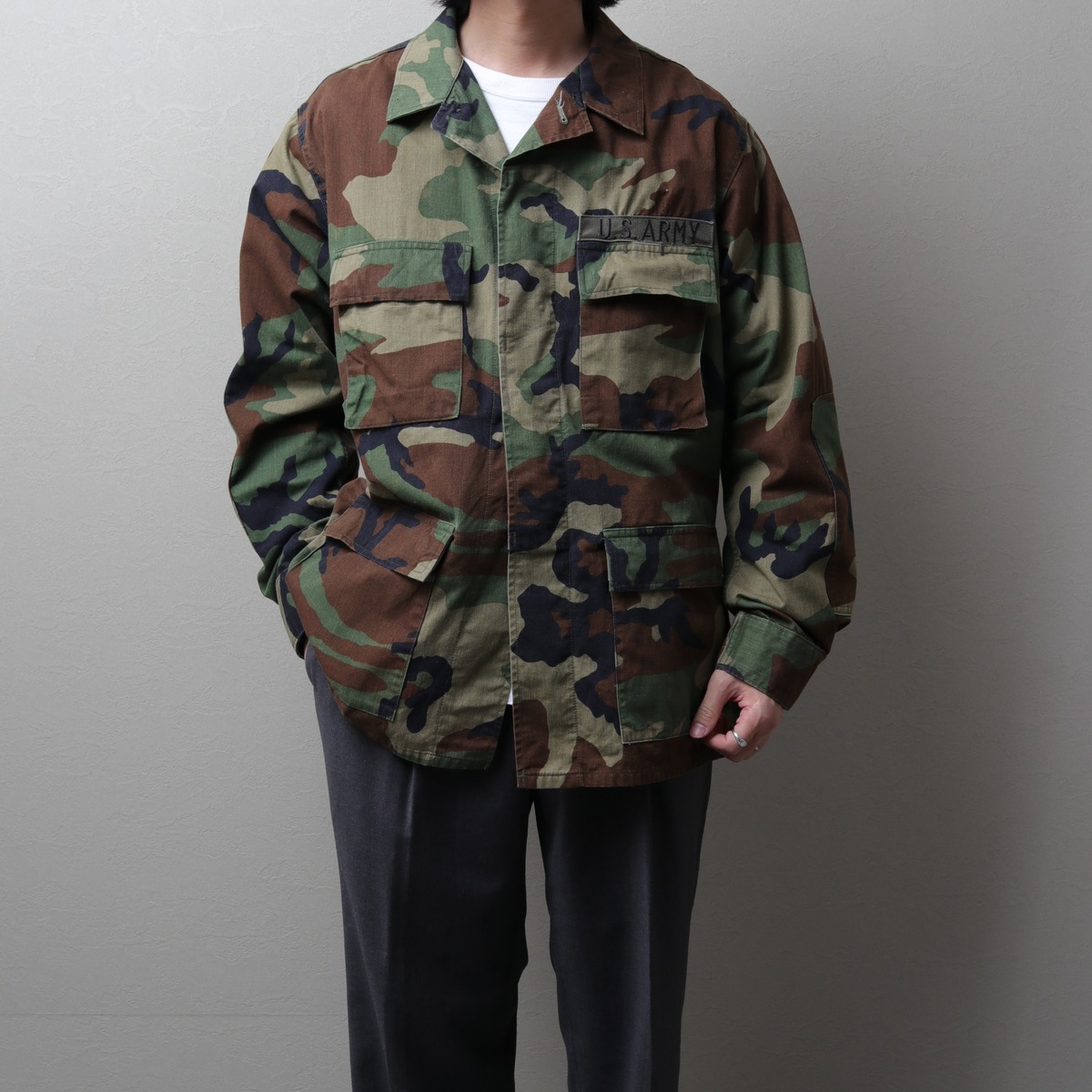 [M-R] 1990's US Army BDU Jacket "Woodland Camouflage" 322175 | ulc ...