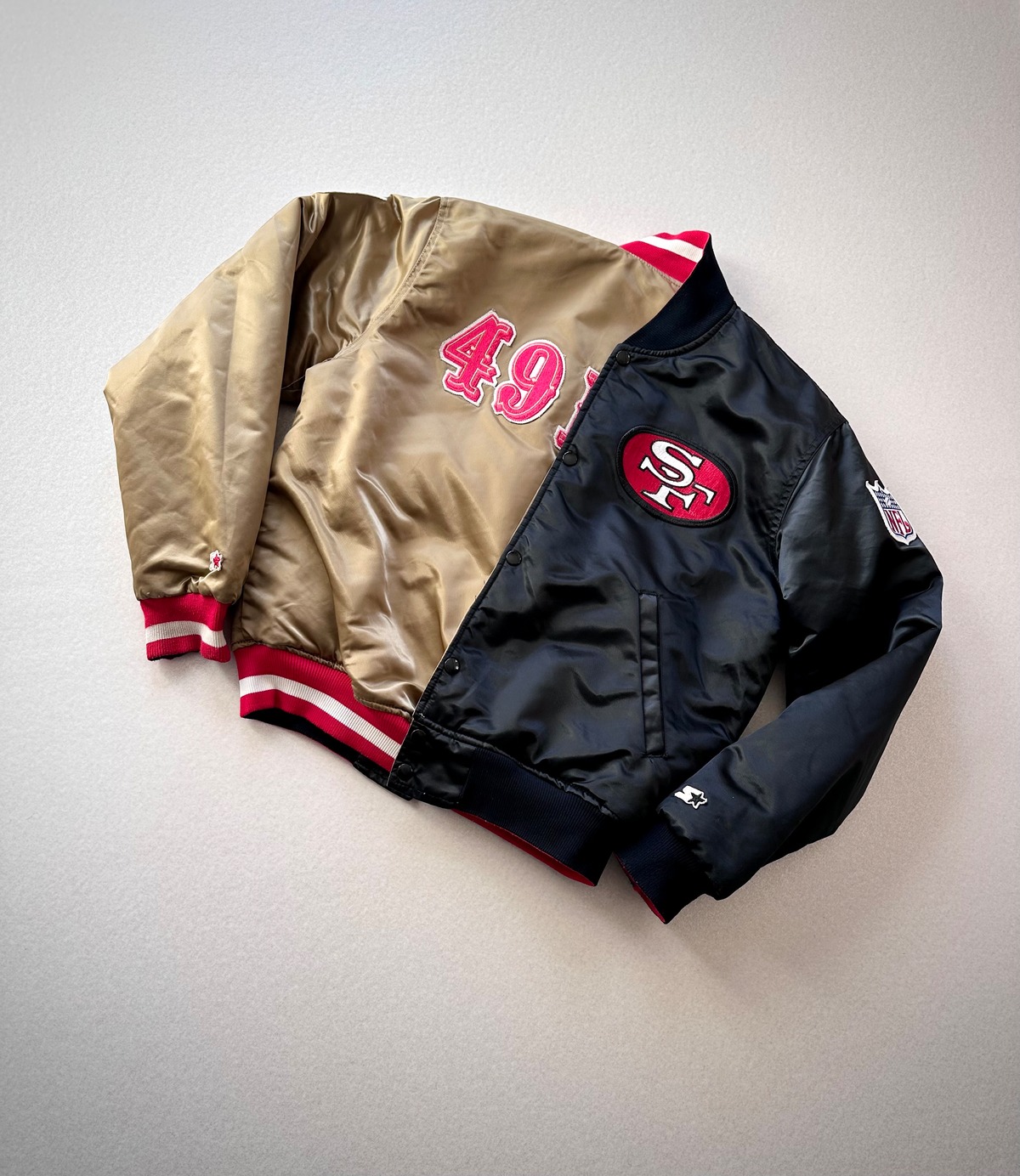 90s “ STARTER / 49ERS ” REVERSIBLE NYLON STADIUM JACKET NFL VINTAGE ...