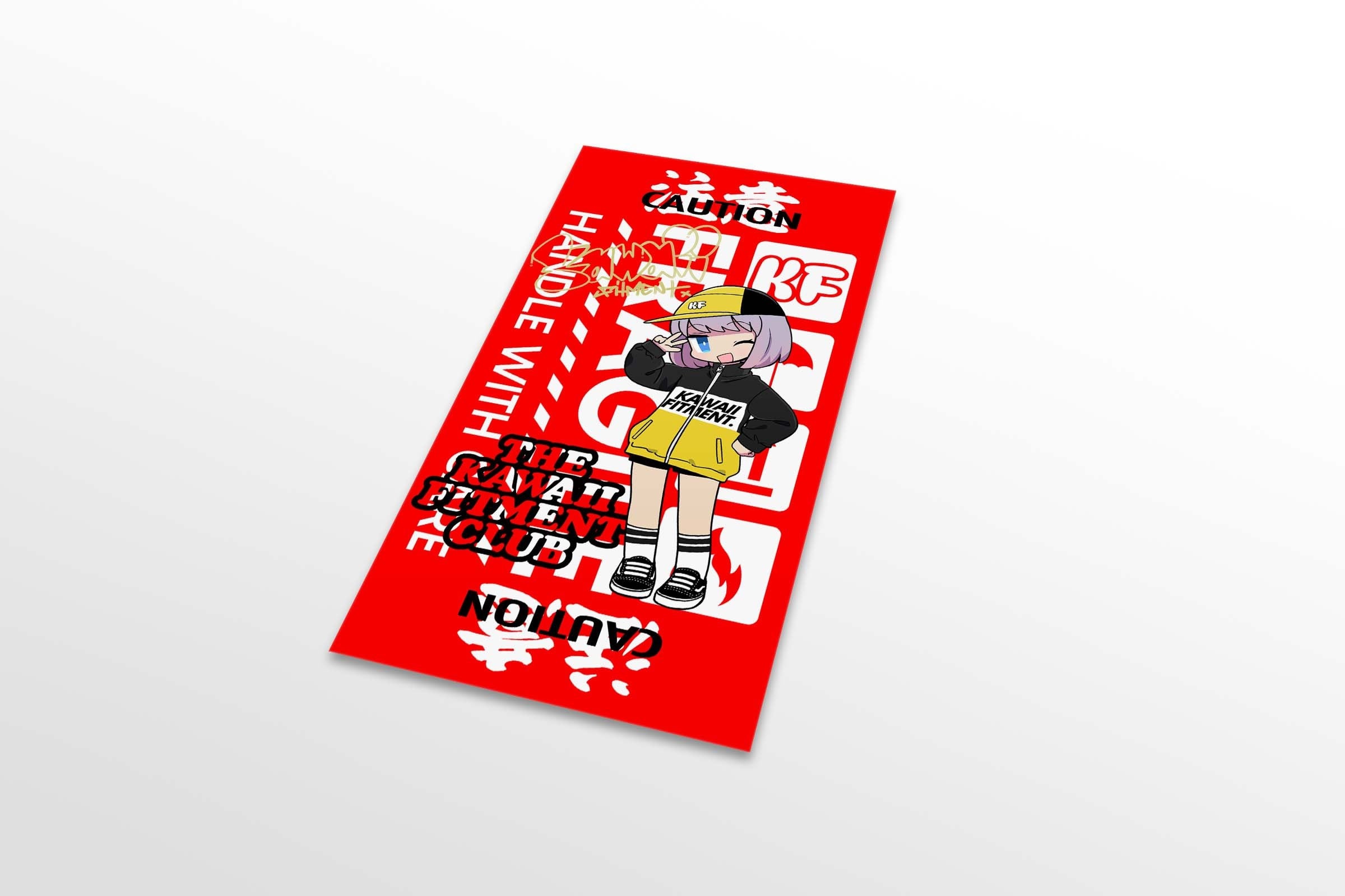 KF-chan FRAGILE ステッカー | KAWAII FITMENT. KF-chan FRAGILE ステッカー | KAWAII FITMENT.