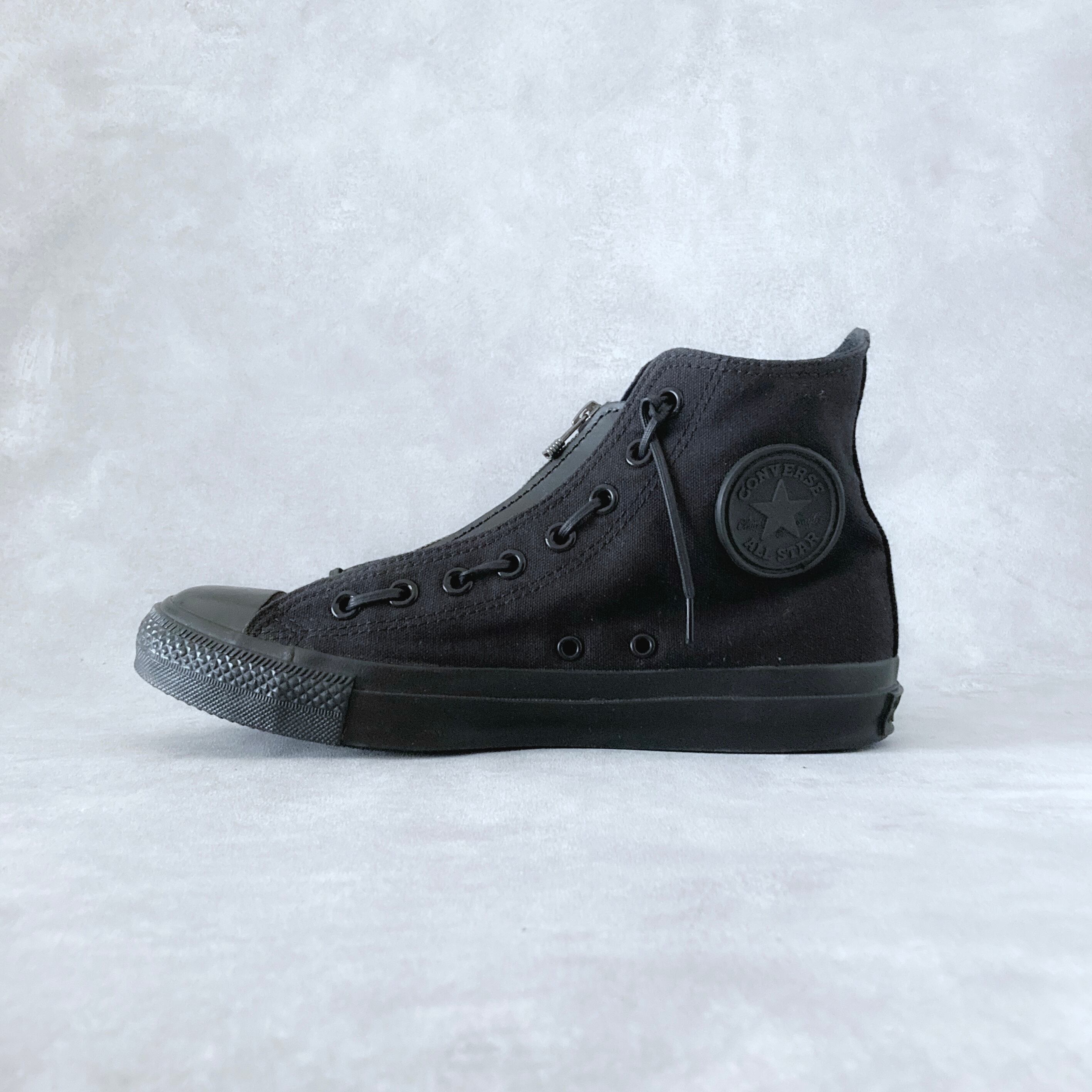 【Converse HI/Black】スムースレザー zip parts / ジップパーツ ハンドメイド 1点物 | HOLO WITH
