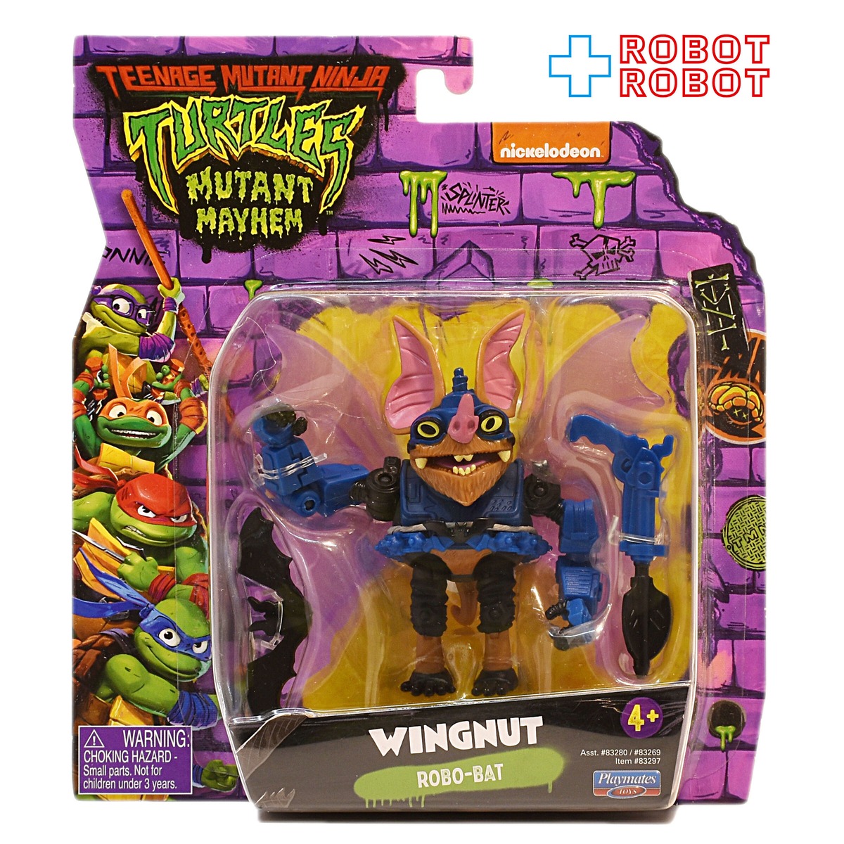 プレイメイツ タートルズ ミュータント・パニック！TMNT ウイングナット 4.5インチ ベーシックフィギュア 未開封 | ROBOTROBOT