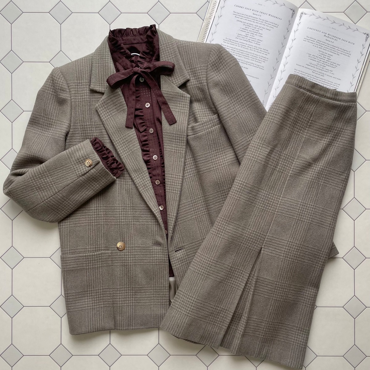 Max Mara glen plaid setup〈レトロ古着 イタリア製 グレンチェック柄 セットアップ マックスマーラ〉 | RiLOU〈リル〉