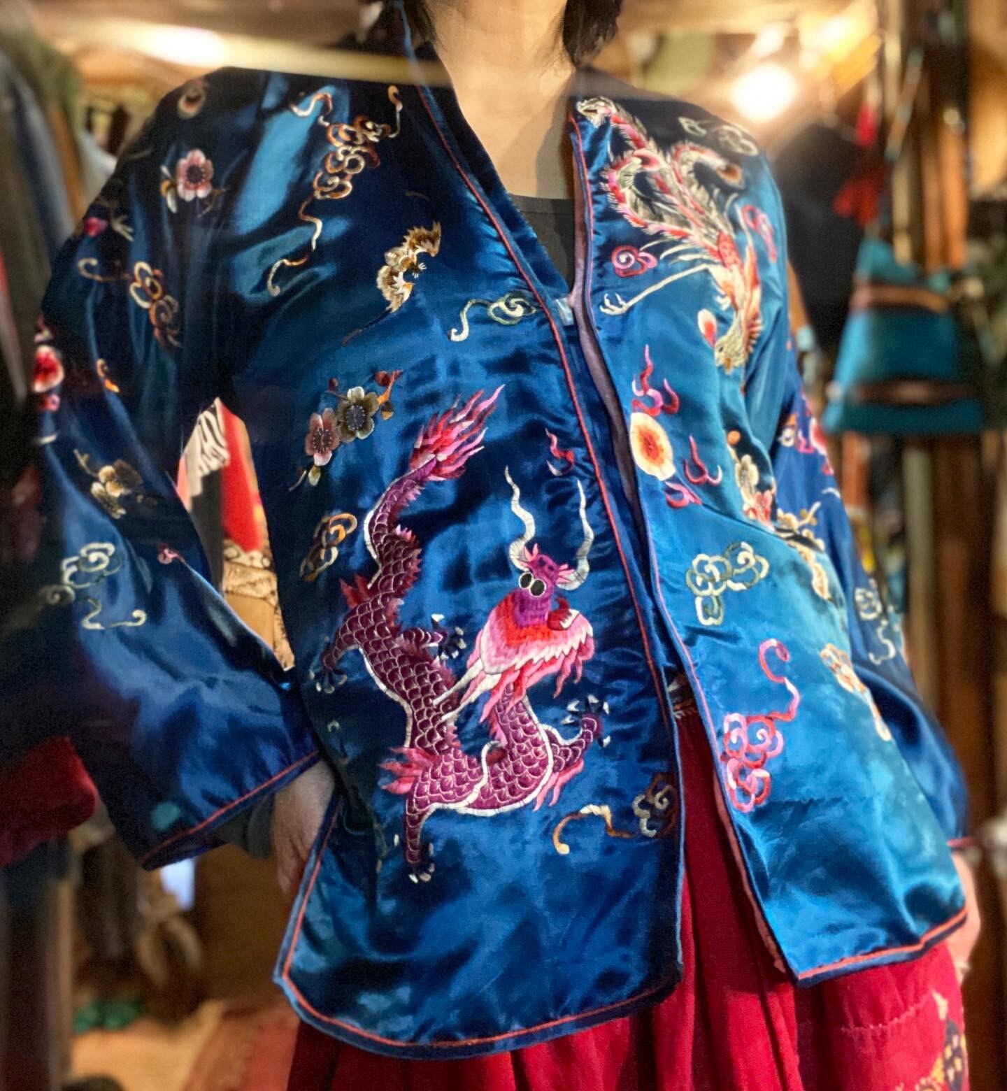 Vintage Chinese Silk Jacket | Cranberry