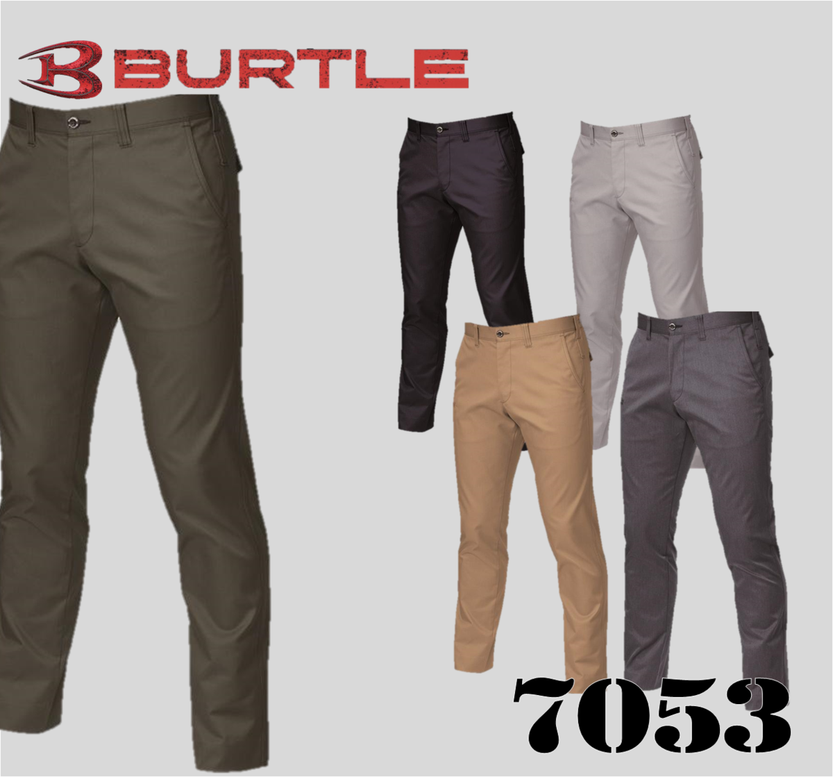 3L 7053 ユニセックスパンツ BURTLE 作業服 オールシーズン 制電ケア ストレッチ SDGs 作業着 スラックス 作業ズボン ワークパンツ ワークウェア バートル ...