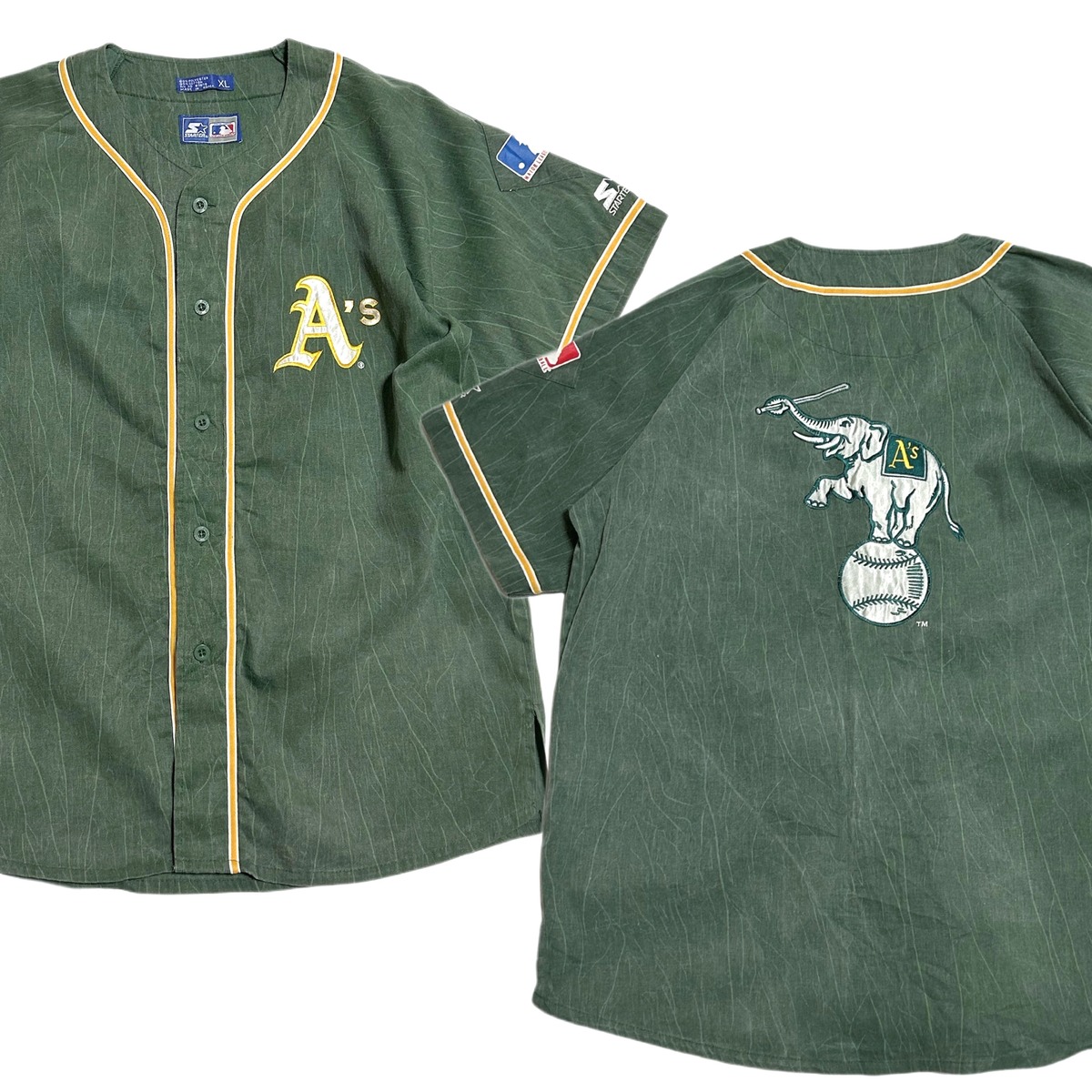 90s STARTER スターター MLB オークランド・アスレチックス ベースボールシャツ【XL】メジャーリーグ | BACK IN THE ...