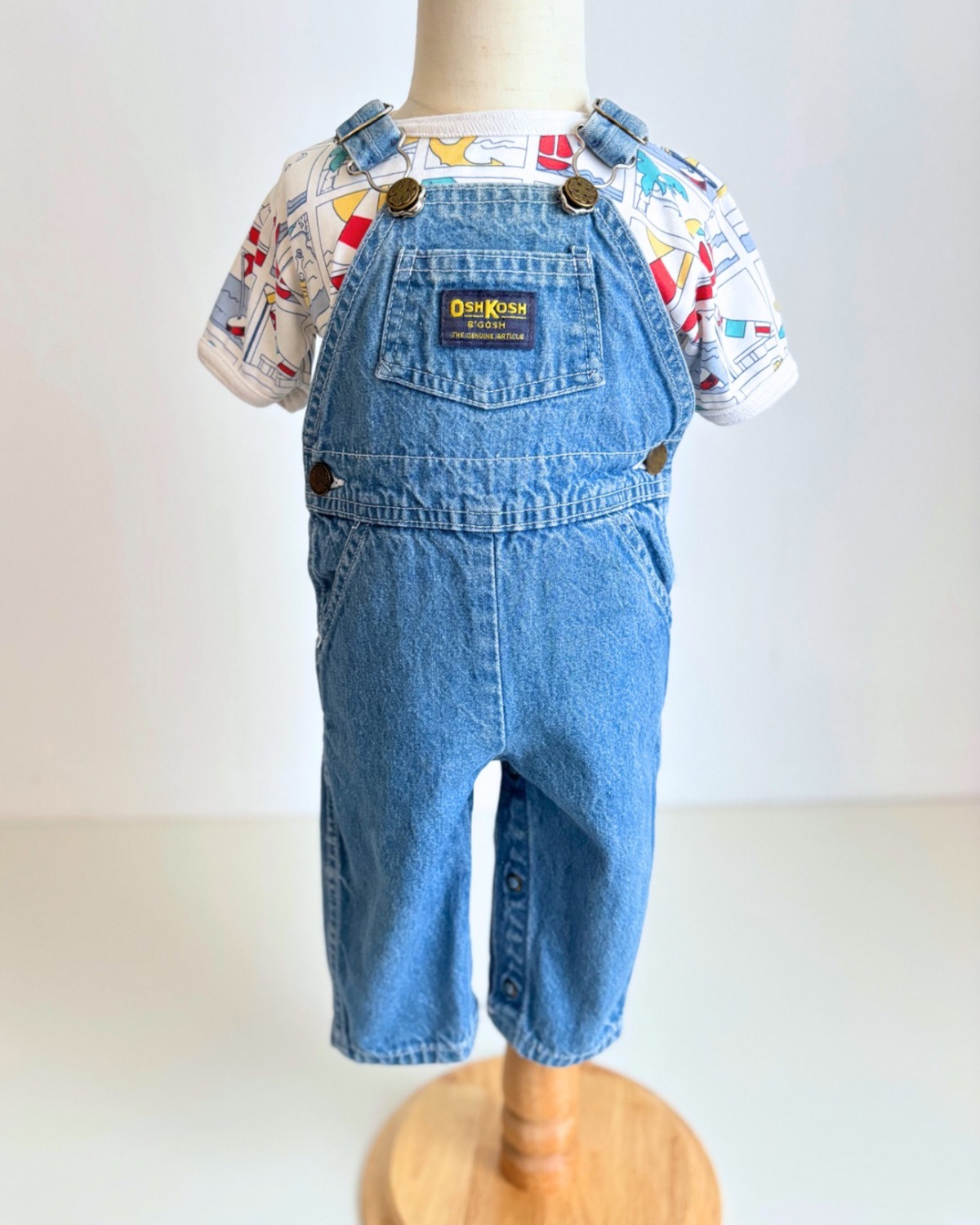 【3-6m・vintage】USA製 OshKosh デニムオーバーオール | woohoo