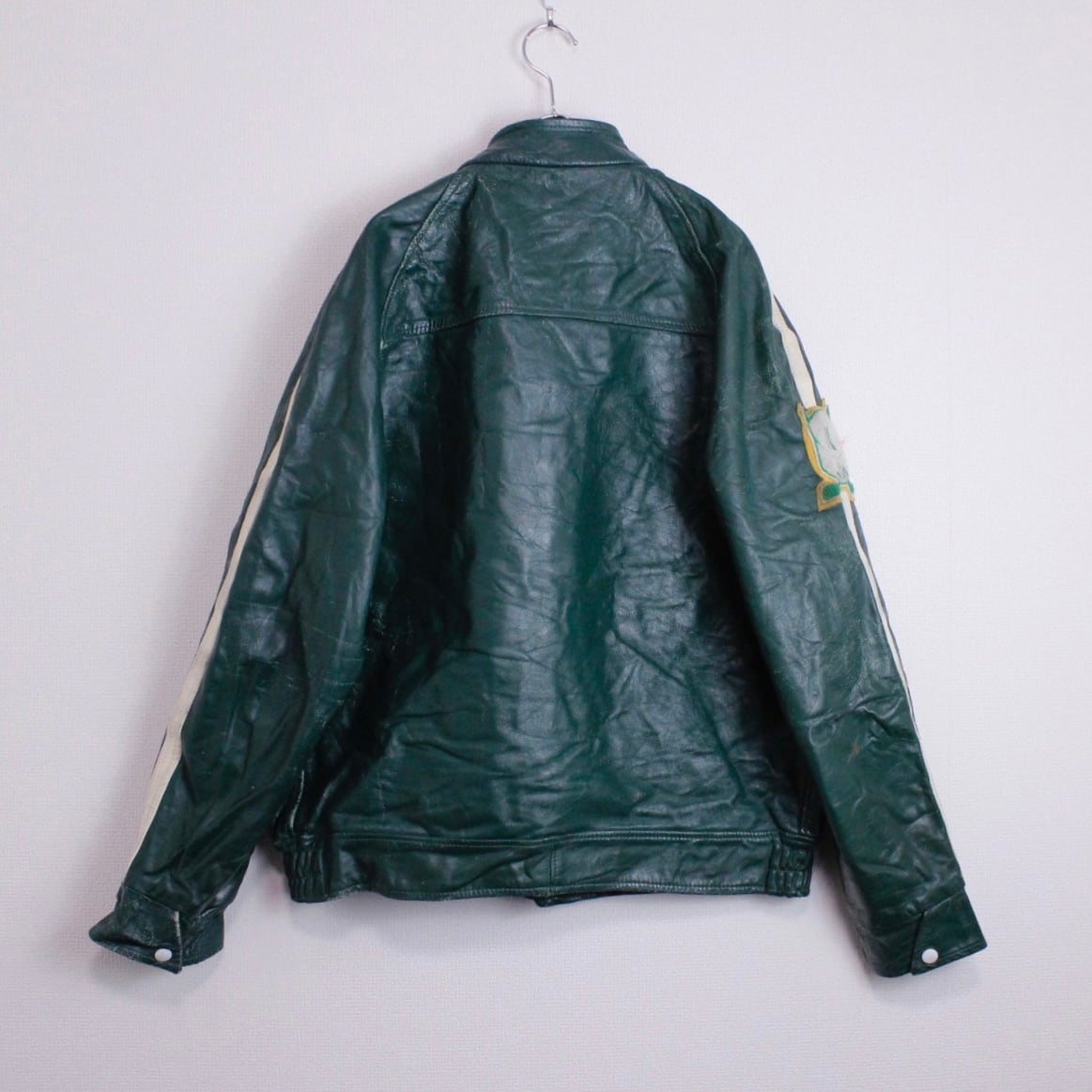 【Caka act2】Wappen Design Green Vintage Leather Jacket | Caka(カカ）下北沢古着屋 ...