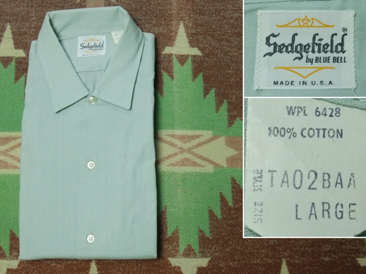 Dead-Stock 60s～ SEDGEFIELD by BLUE BELL Broadcloth Cotton Shirt（L ...