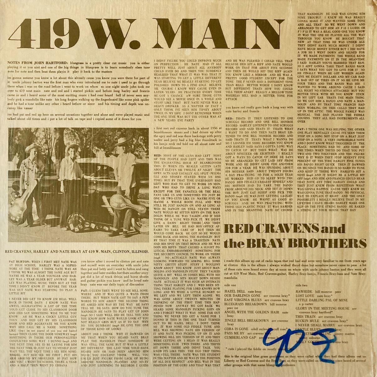 【Used / LP】 RED CRAVENS AND THE BRAY BROTHERS / 419 W.Main ...