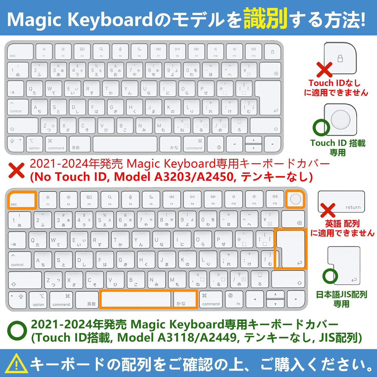 【数量限定】【JIS配列 極薄TPU素材の使用】NPUOLS iMac Magic Keyboard 用 キーボードカバー (Touch ID ...