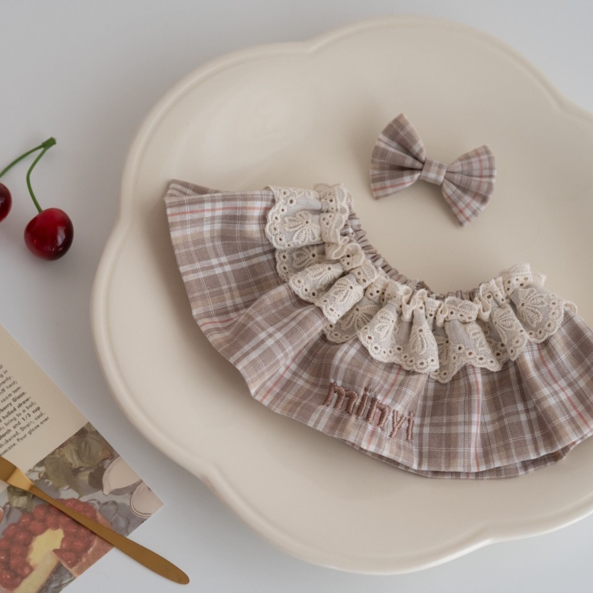 girly check ribbon | macaron