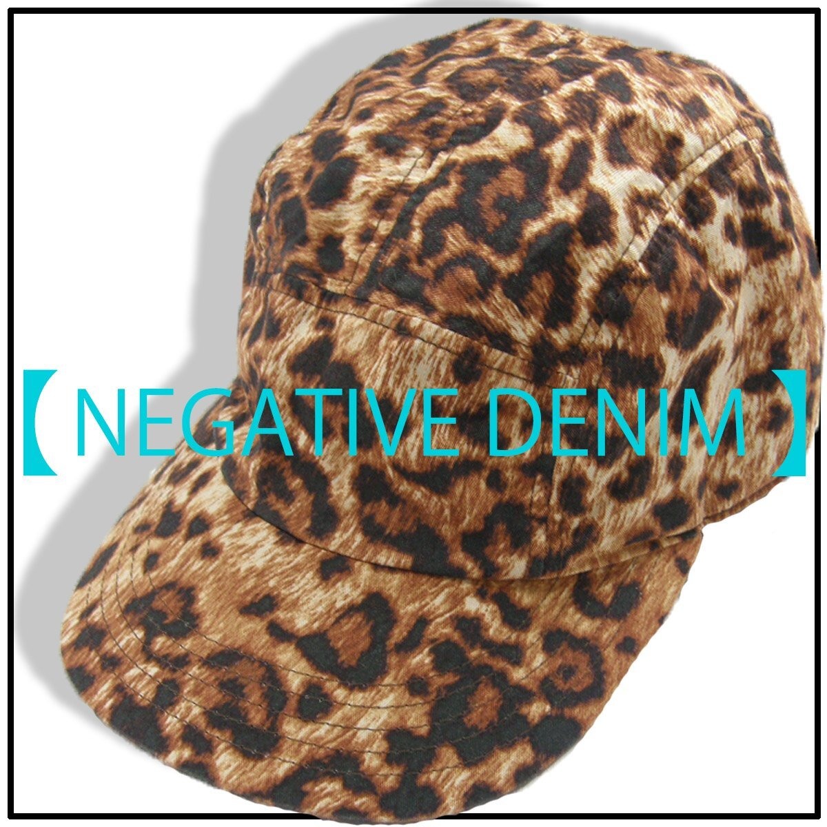NEGATIVE DENIM ／ ネガティブデニム レオパード柄 キャップ 日本製 アニマル ヒョウ柄 倉敷 帽子 ベースボールキャップ 豹柄 ...