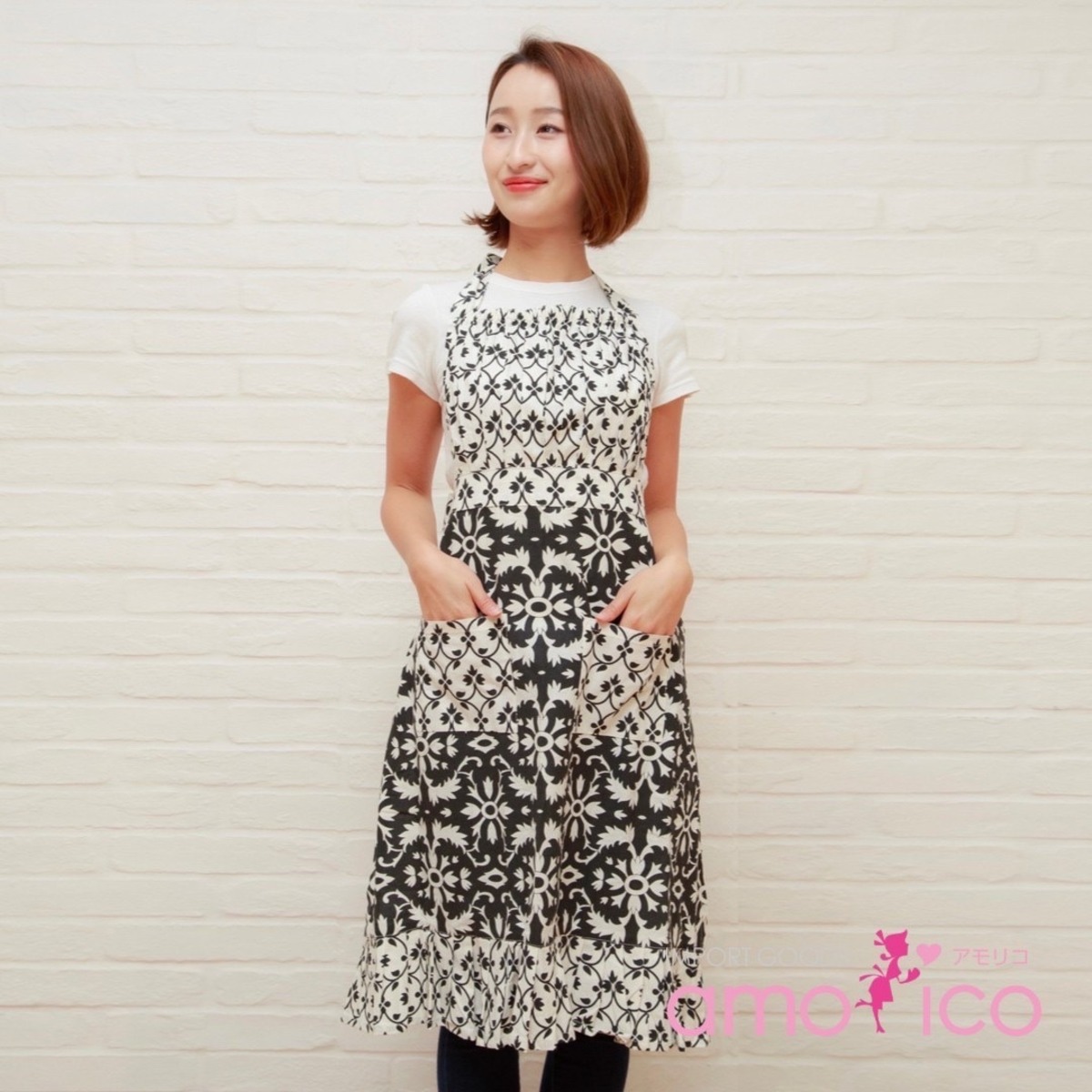 【完売】【DII】エプロン ブラック&ホワイトヴィンテージ | おしゃれなエプロン通販のamorico（アモリコ）☆インポートエプロン専門店