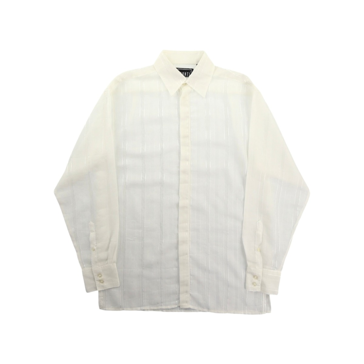【OTSU】1990’s "PRONTI" sheer fry front collar shirt-13220- | cv