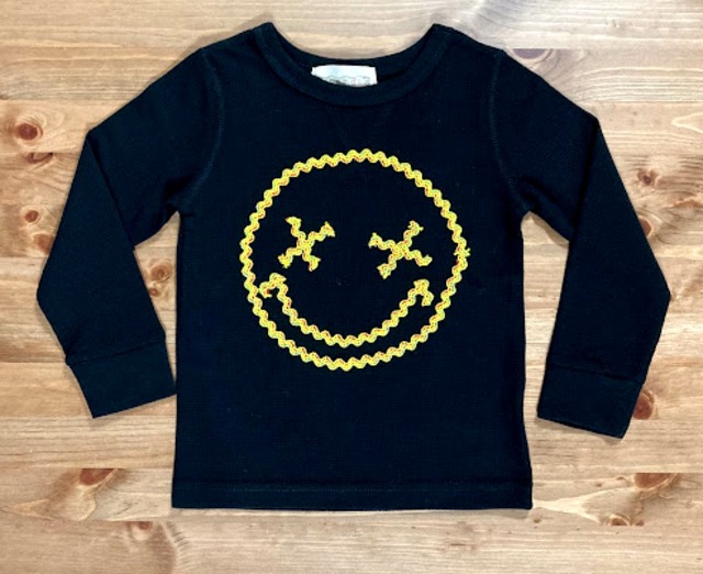 子供服 ハンドメイド ロングTシャツ トップス ワッフル スマイル 100サイズ mocomoca オリジナルブランドの国産ベビー・子供服 ...