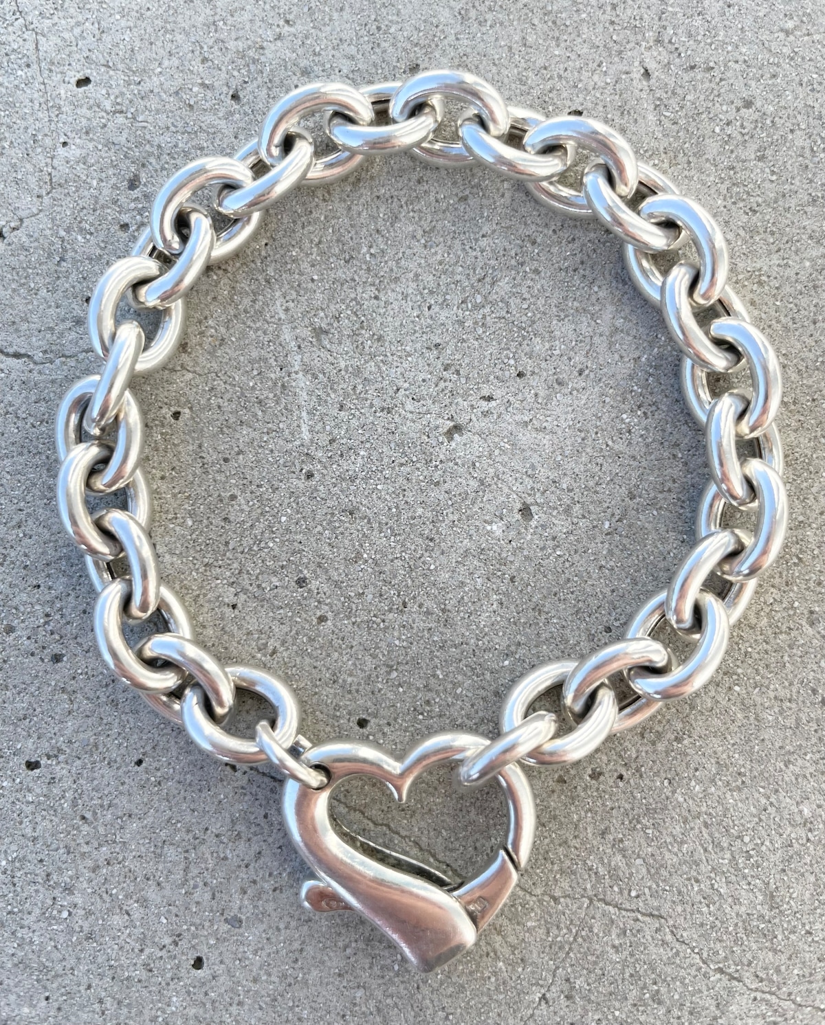 Vintage Italy Silver 925 Heart Chain Bracelet | Tali. vintage n' clothes