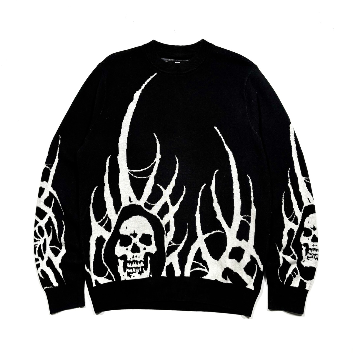 LURKING CLASS Tribal Skull Knit Sweater | GREENY