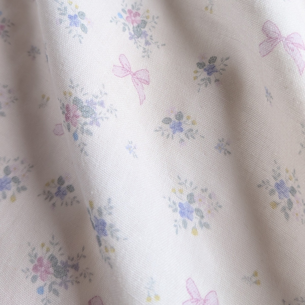 サブスクメンバー専用｜《即納》ダブルガーゼ bloom basketブルームバスケット kf_gz007 韓国生地 花柄 リボン ...