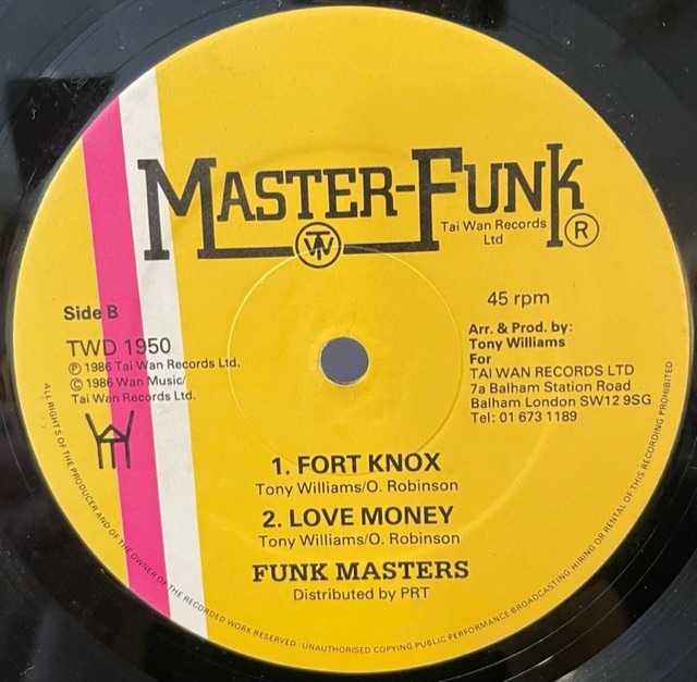 FUNK MASTERS "LOVE MONEY 86' " 12" | EAD RECORD