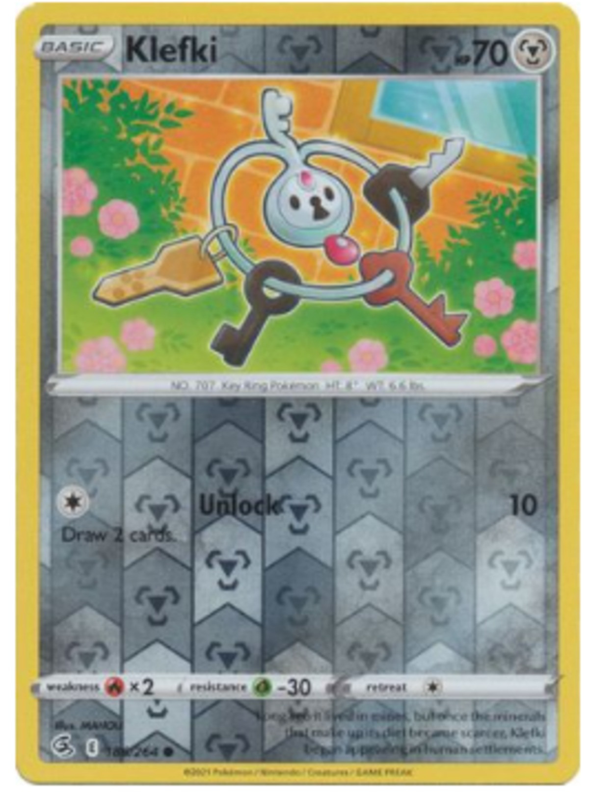 クレッフィ / Klefki - 186/264（リバースホロ）Sword & Shield: Fusion Strike /状態A+, 英語 ...