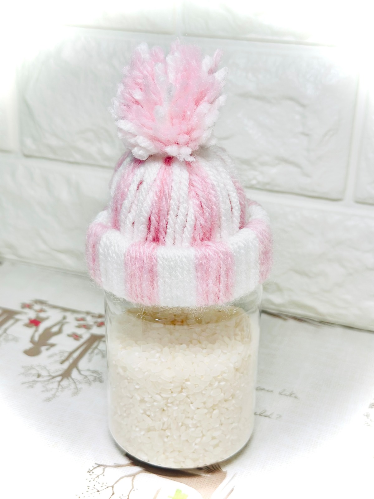 無洗My缶(桃白-pink/White)無洗米1合入り pre-washed rice 158g 森のくまさん 新米 ハンドメイド かわいい ...