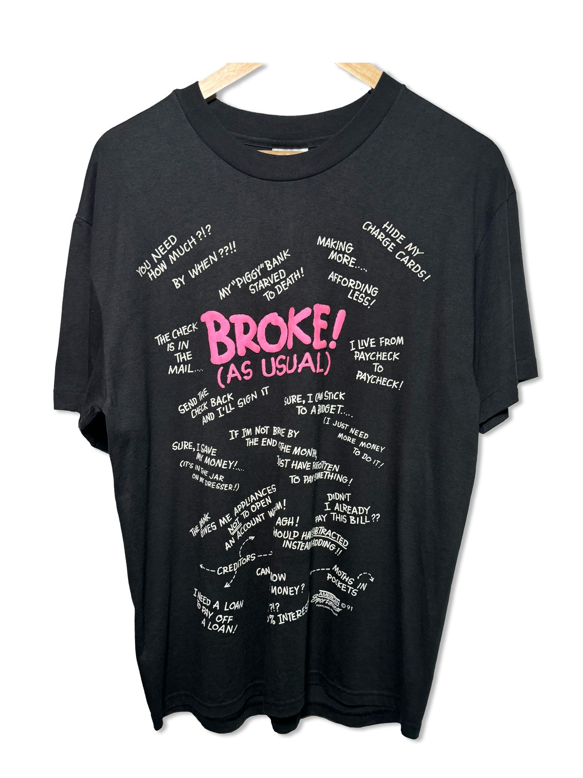 90s Hanes BROKE ブローク 両面プリントTシャツ | RANDOM