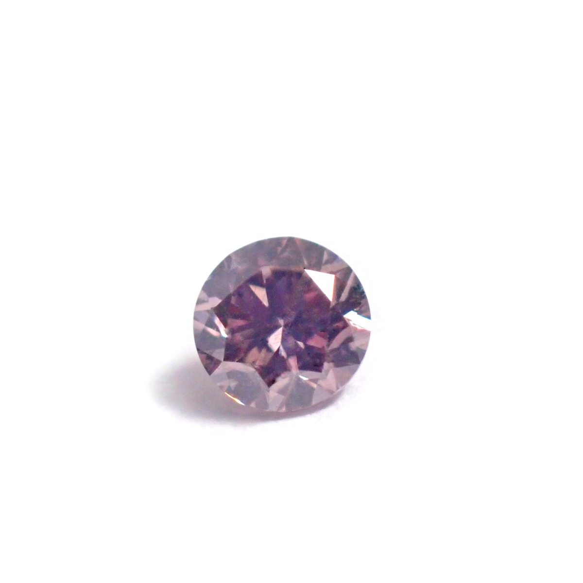 【特別価格】0.077ct Fancy Deep Purple Pink ピンク ダイヤモンド ルース 裸石 天然 AGTソーティング ピンクダイヤ ラウンドブリリアント 2.6mm ...