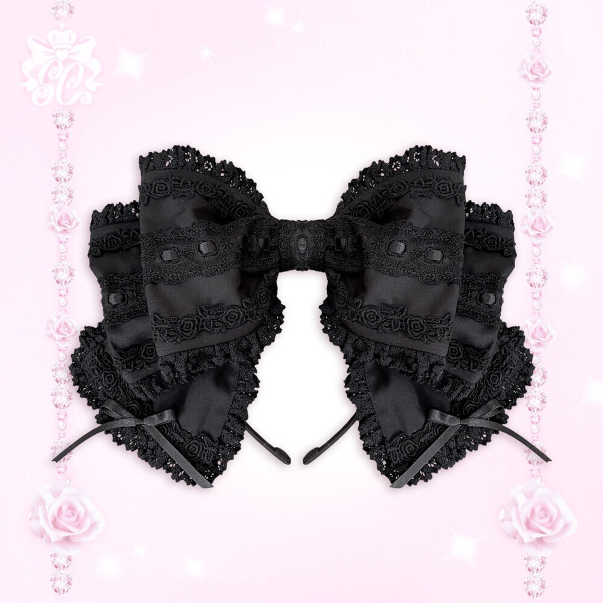 [SHUSHU CHERRY] ♥ Rococo Princess Headbow ♥ (black) 正規品 韓国ブランド 韓国ファッション ...