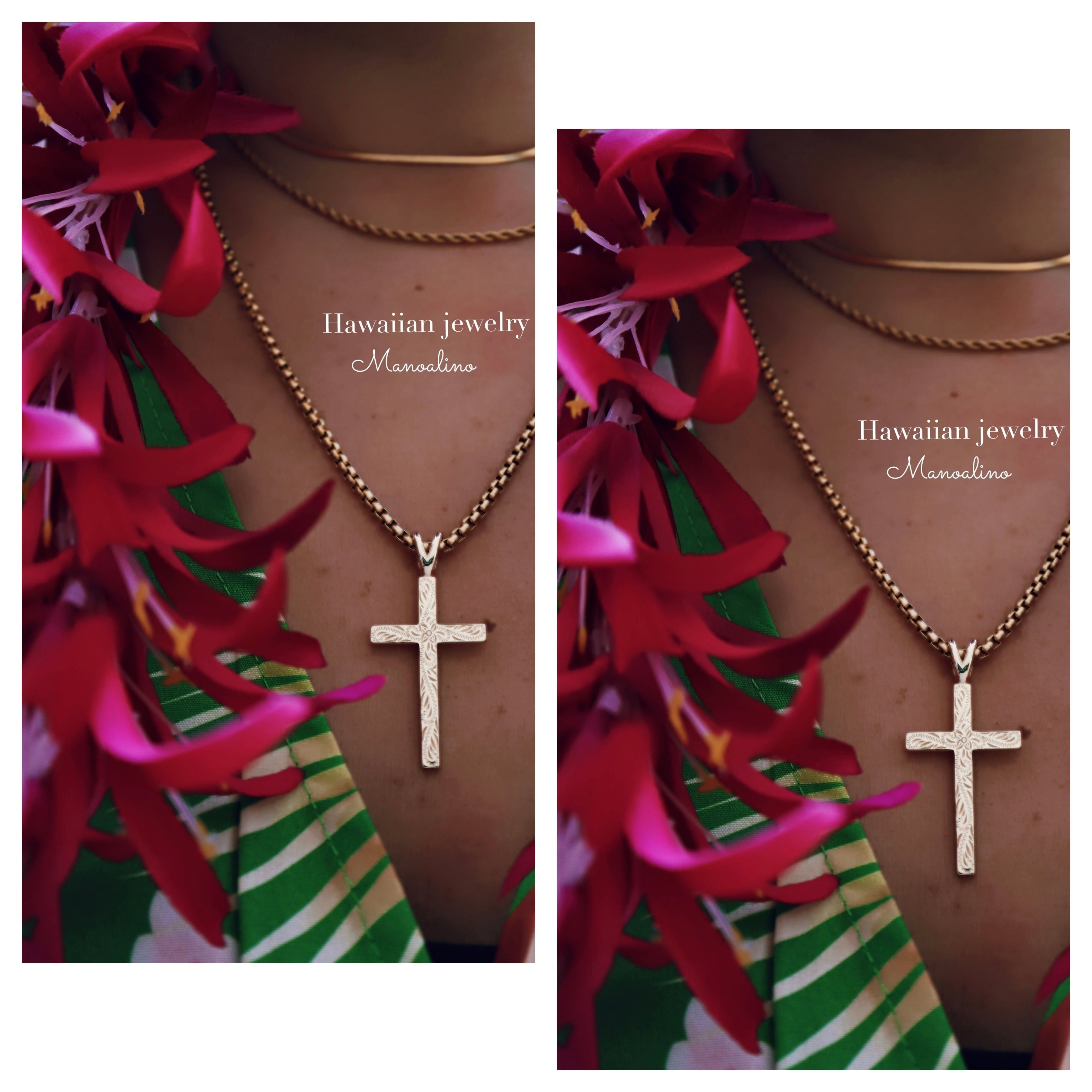 手彫り】Cross necklace Hawaiian jewelry (ハワイアン 手彫り】Cross necklace Hawaiian jewelry (ハワイアン