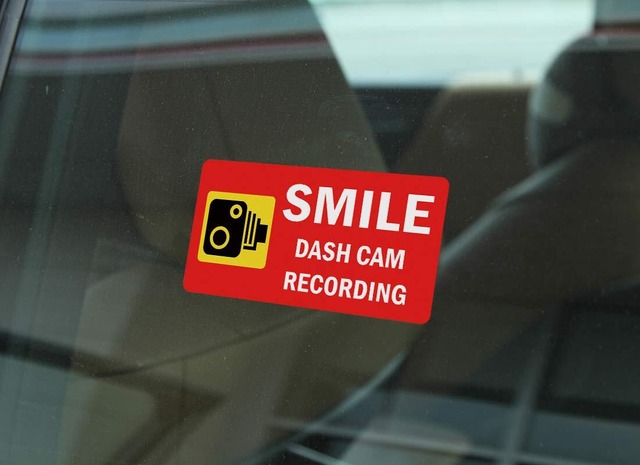 Warning Signs Smile Dash Cam Recording Sign Sticker | ABCD STORES