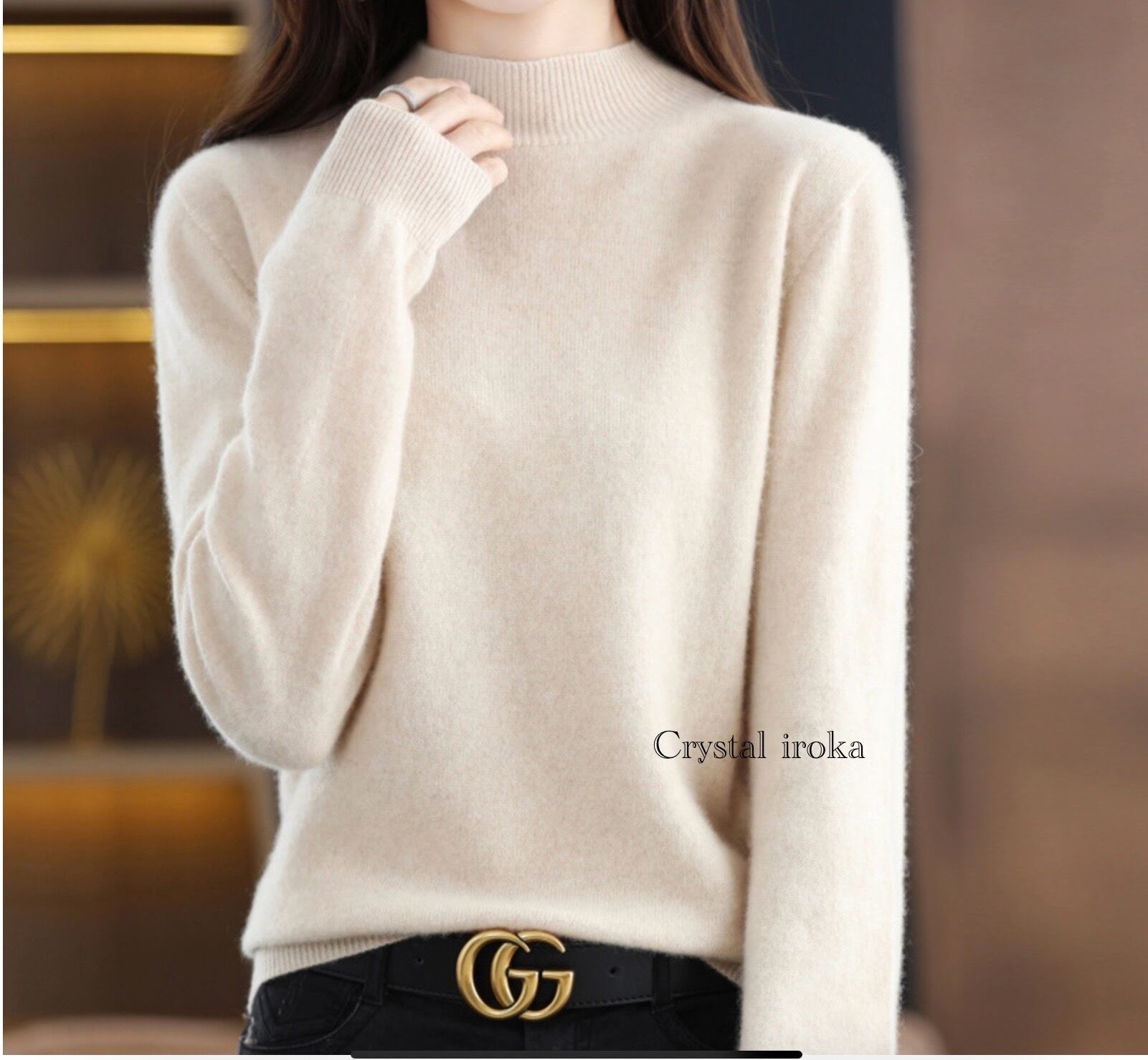 カラー豊富 きわめてシンプルな贅沢セーター | crystal iroka