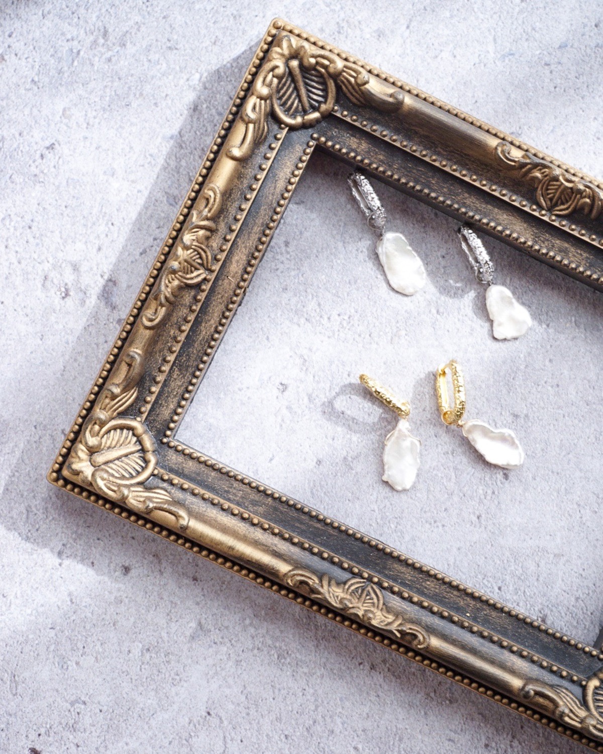 大人のニュアンス フープピアス【シルバー925×プラチナ・K18】 | Twinkle me designs