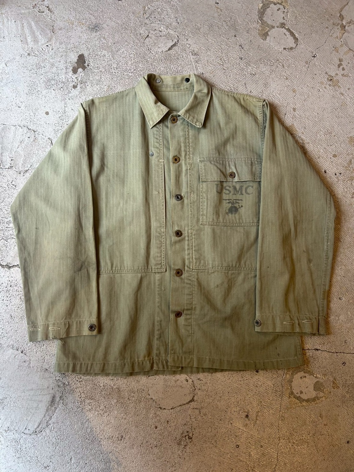 VINTAGE 40's USMC P-44 HBT JACKET | vintage clothing twoface