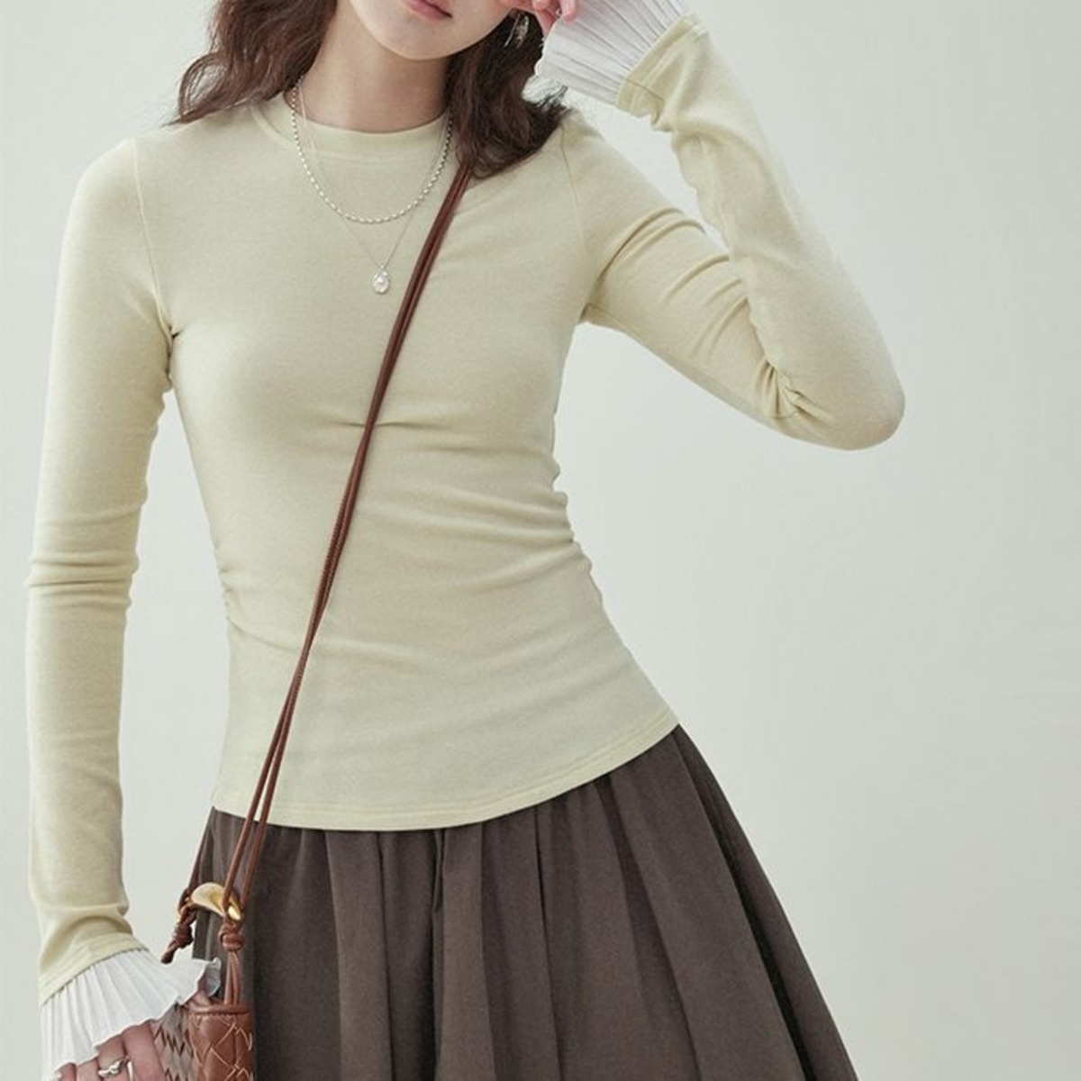 プリーツカフス プルオーバー M 2col 250083 | Raglana