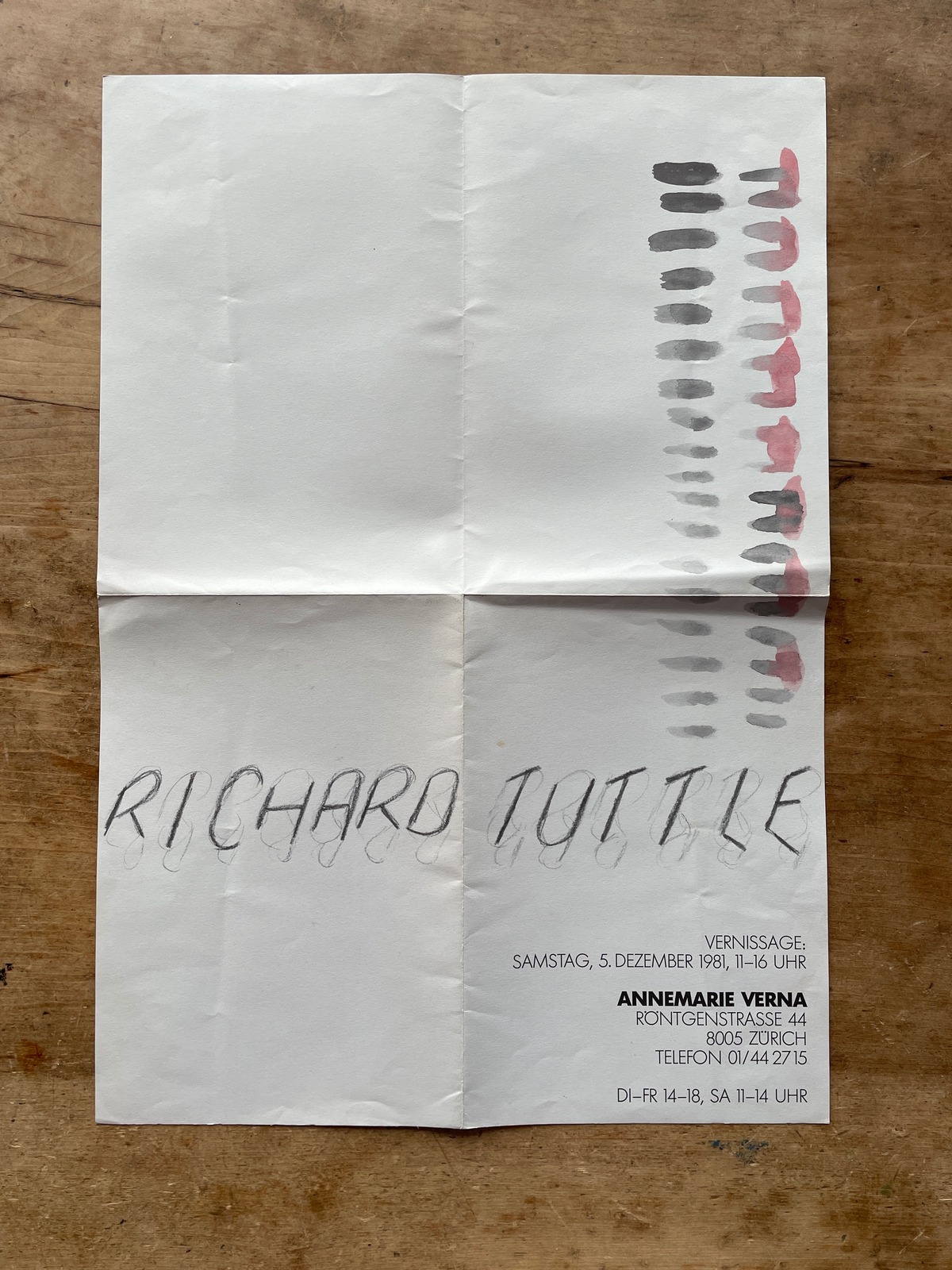 【絶版ポスター】リチャード・タトル RICHARD TUTTLE ANNEMARIE VERNA GALLERY ART 1981 ...