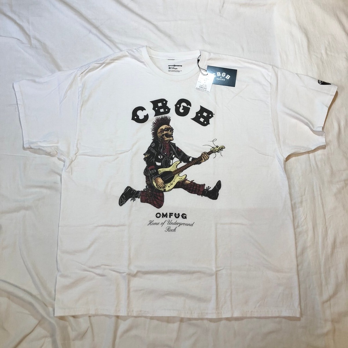 新品 未使用品 Epic Rights CBGBクラブハウス Tシャツ ホワイト 白 半袖Tシャツ バンドTシャツ ワンポイント バック ...
