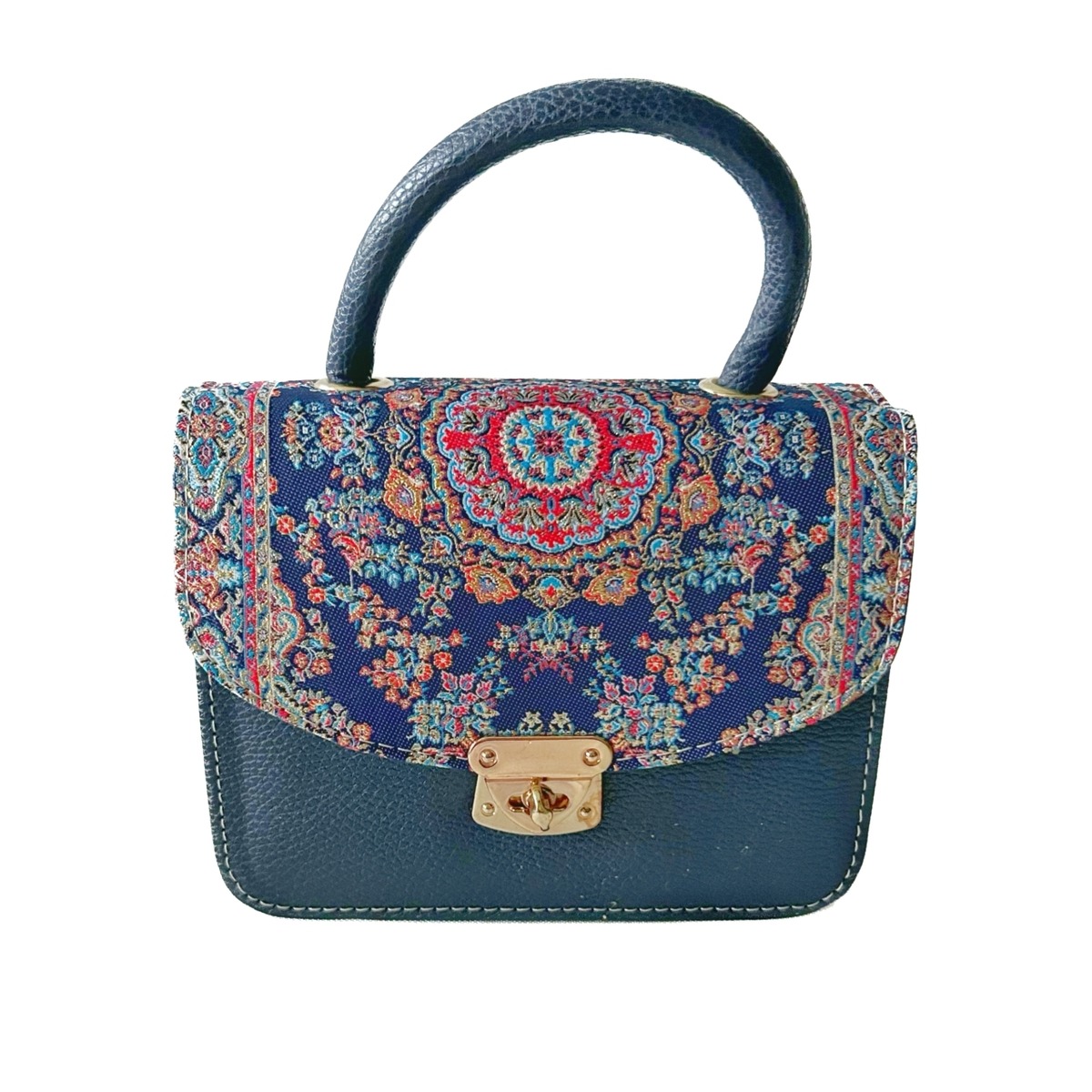 Mini Magic carpet handbag/ navy | L’ATELIER de Ruby