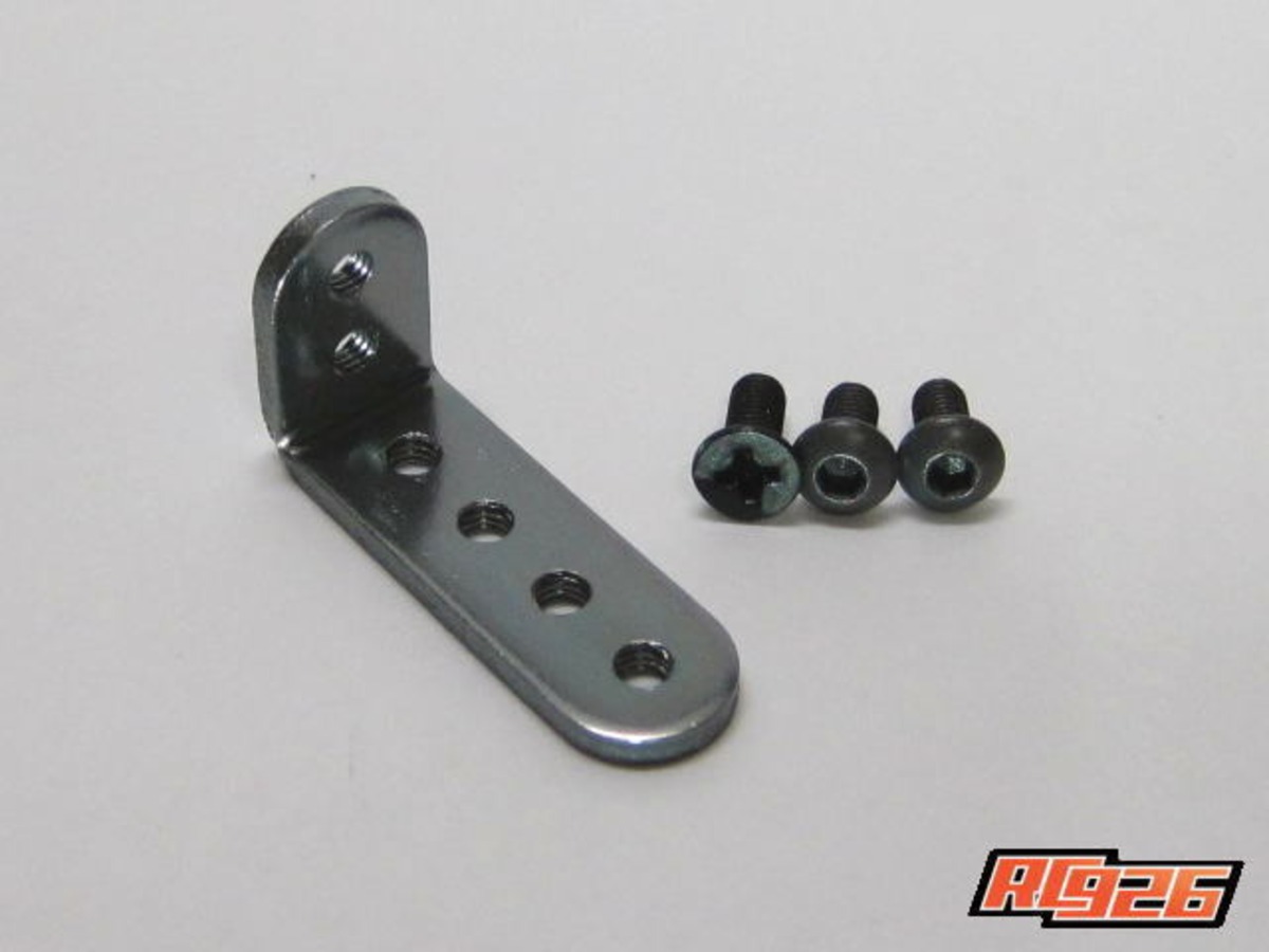【RC926】汎用L字ステー/ロング ガンメタ M3×8mm(1個)/M3×6mm(2個)ネジ付 KN-LS01GM | RC926 WEB SHOP