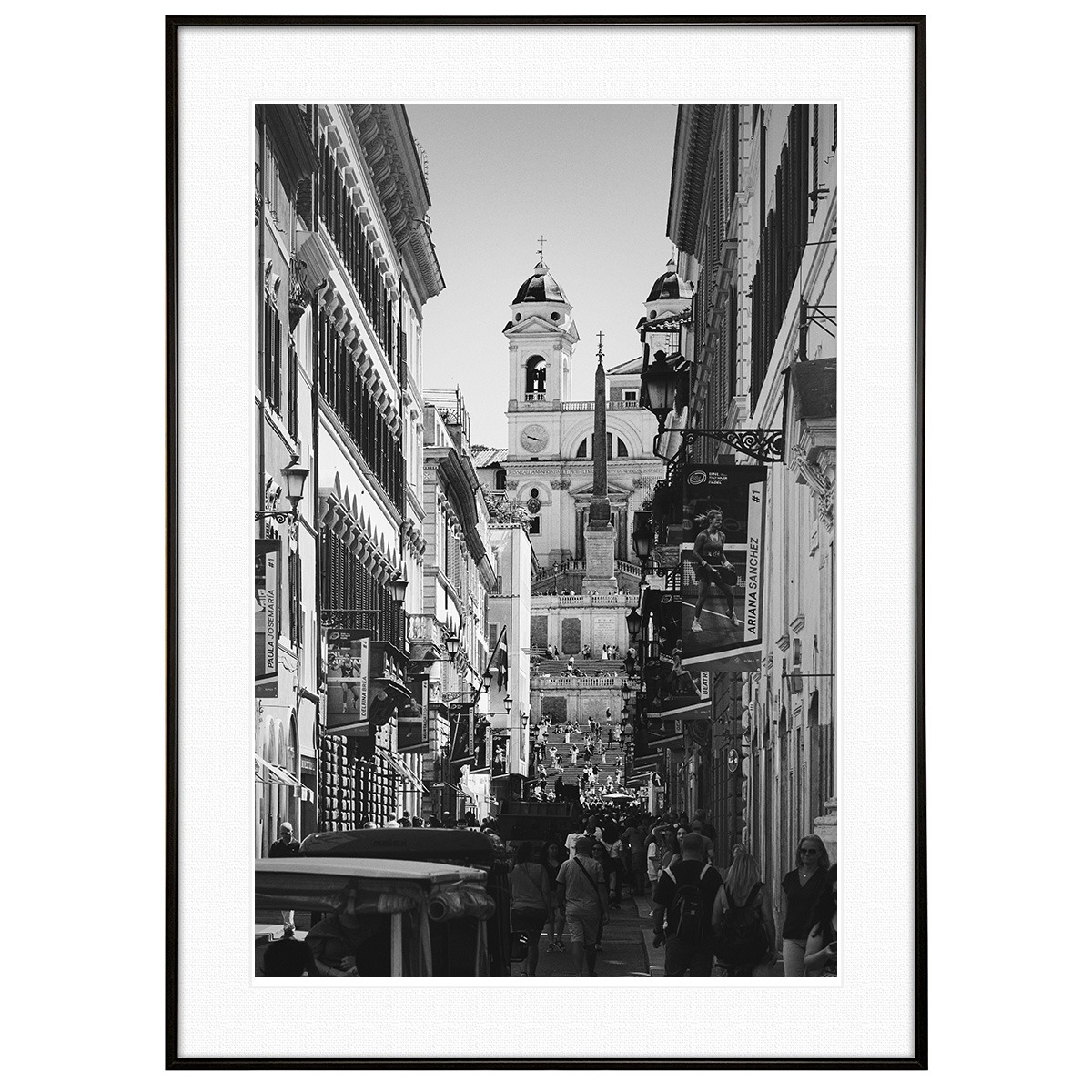 イタリア写真 ローマ スペイン広場 インテリアモノクロアートポスター額装 AS4055 | インテリアアート写真・通販のアートスクワッド