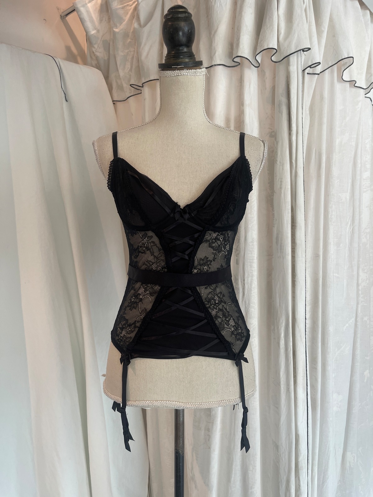 Garter Belt Sheer Corset Camisole | Queens