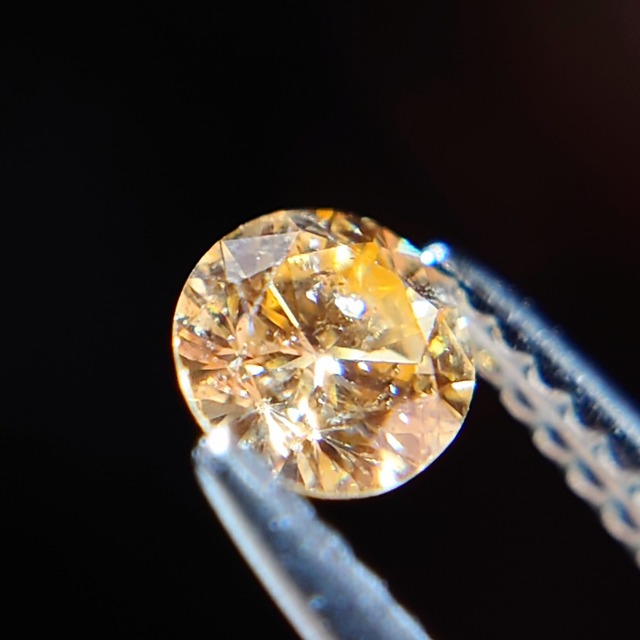Fancy Light Orange Yellow 0.089ct I-1 天然イエローダイヤモンドルース☆ | wisteria777