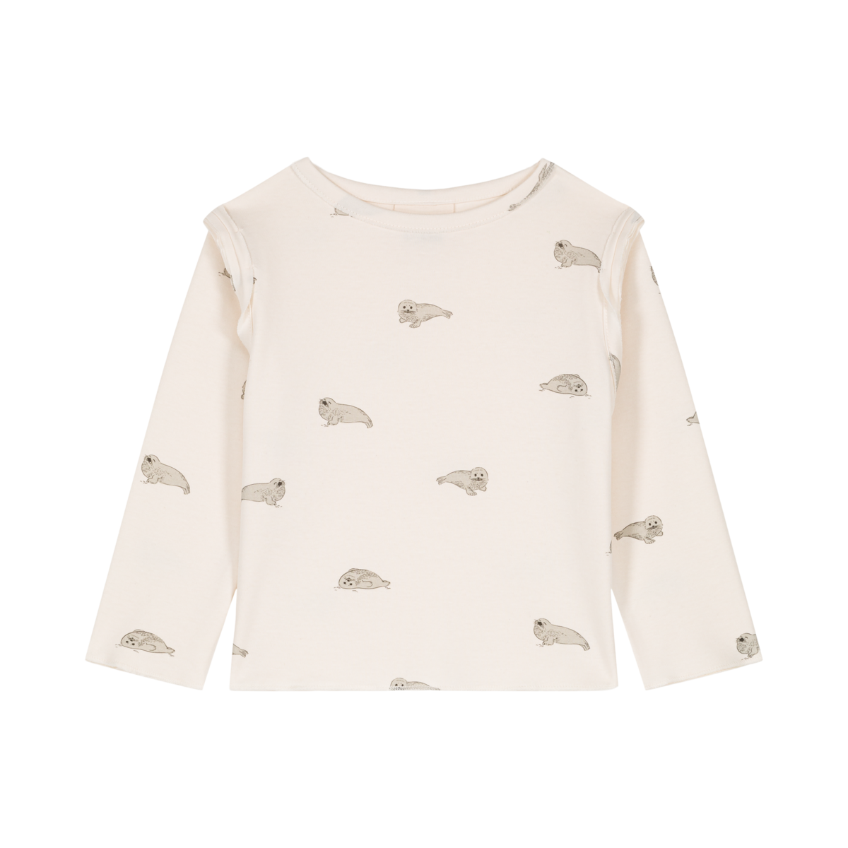 LALA T-SHIRT ECRU - SEALS（36m-4Y）【STUDIO BOHEME】TSHIRT LALA OFF WHITE ...