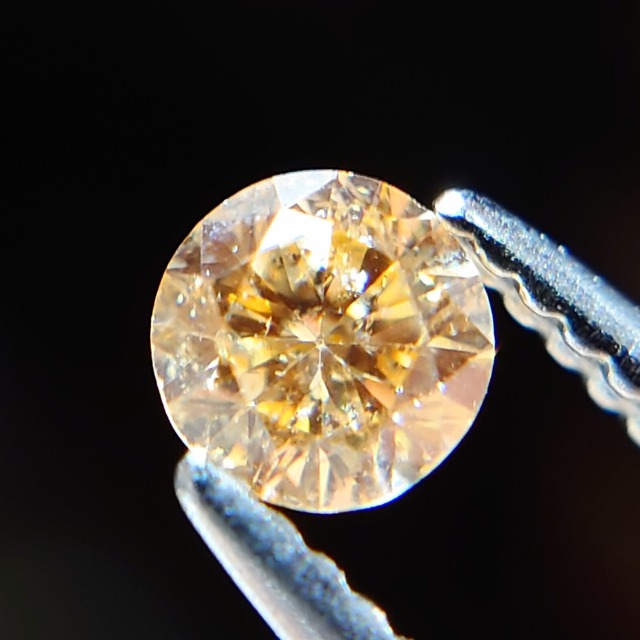 Fancy Light Orange Yellow 0.089ct I-1 天然イエローダイヤモンドルース☆ | wisteria777