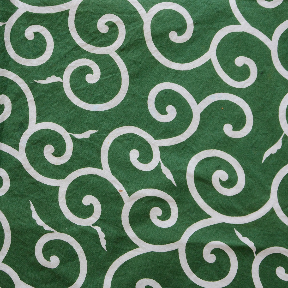 Furoshiki Wrapping Cloth Japanese Fabric Cotton Vintage Karakusa Pattern Green Made in Japan ...