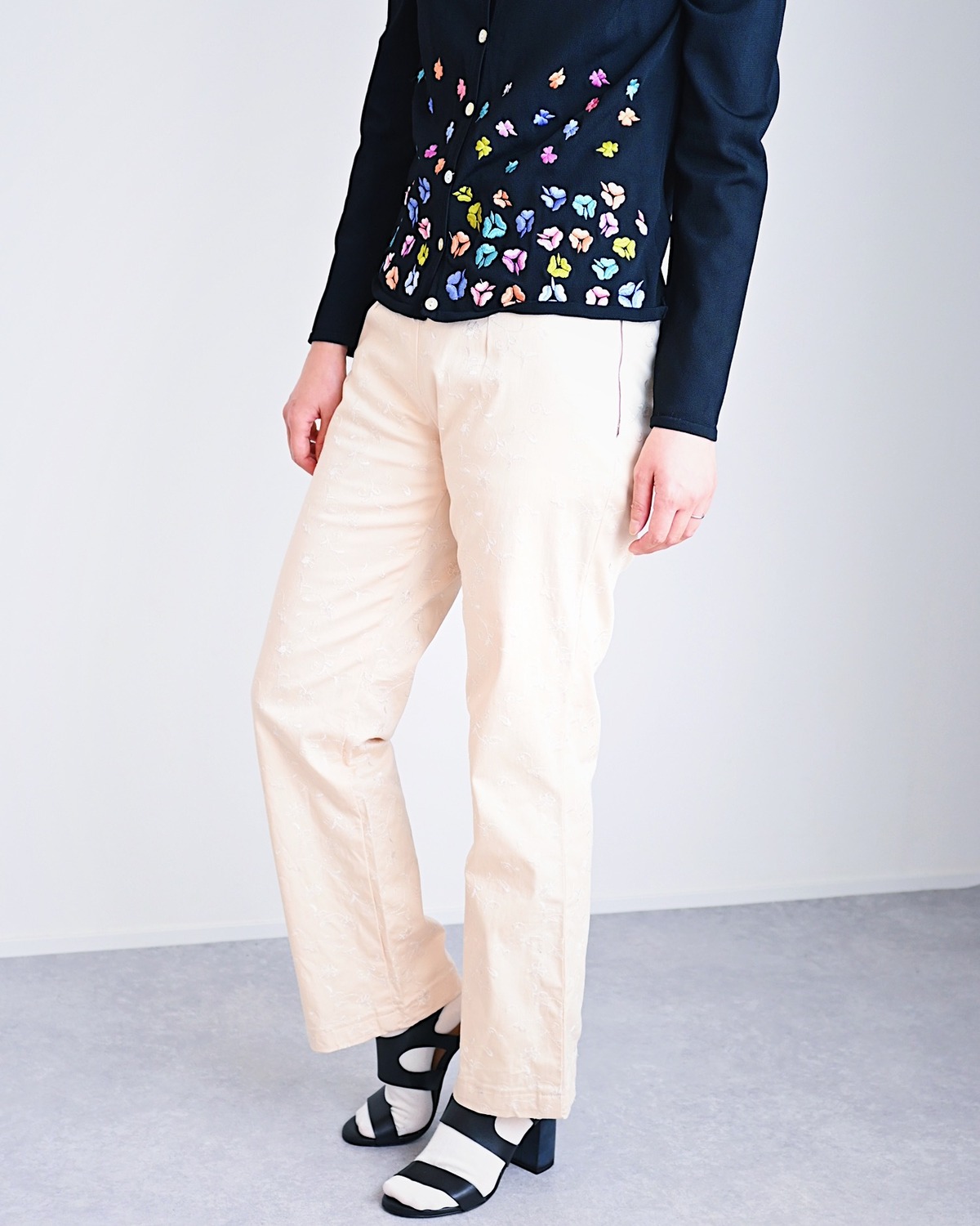 flower embroidery pants | poeasy vintage