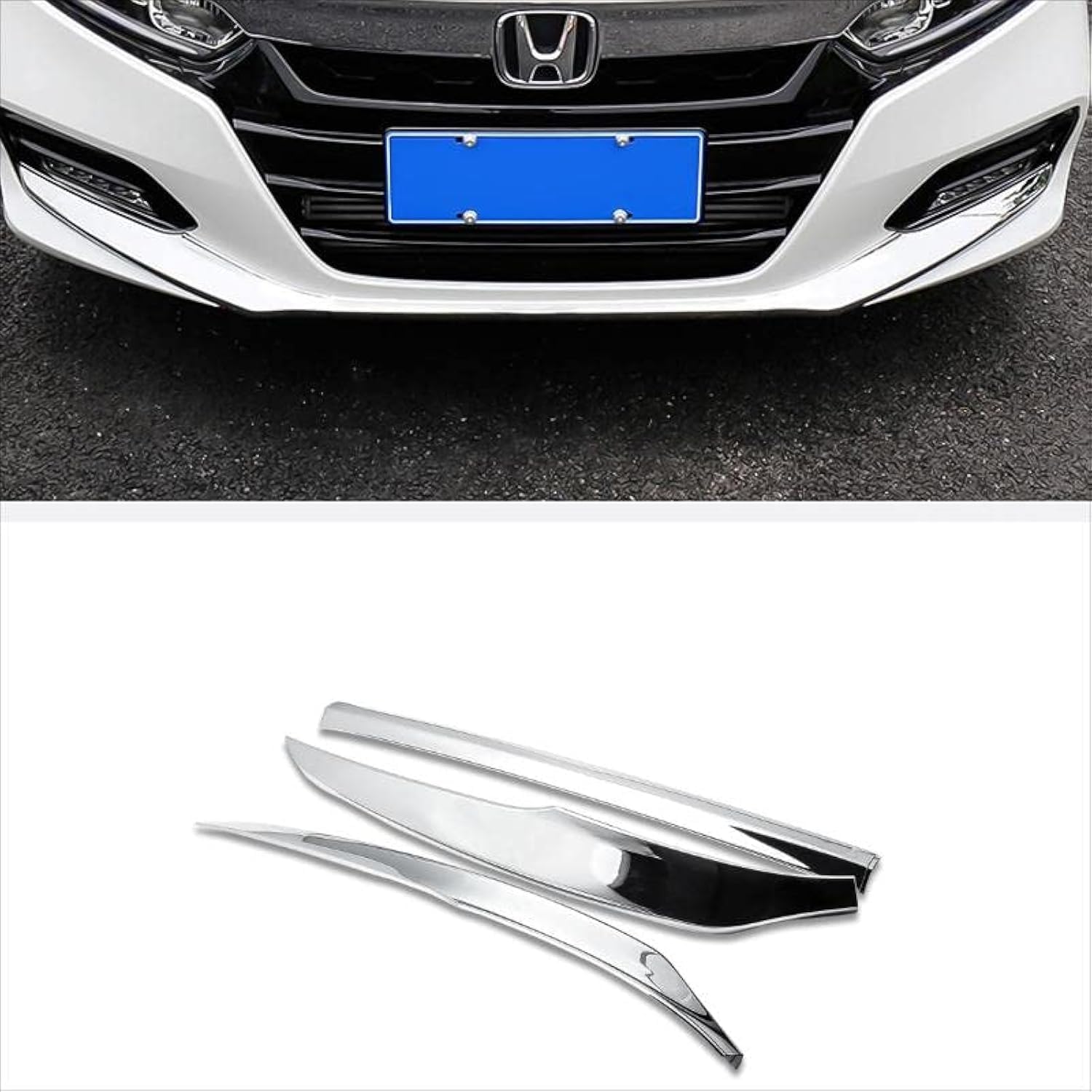 Xotic Tech Tech Front Bumper Lip Chin Stripe Cover Trim、Chrome、Honda ...